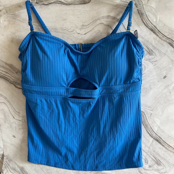 Time and Tru | Swim | Nwt Time Tru Ribbed Cut Out Tankini Top For Women ...